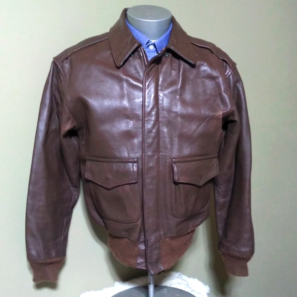 Vintage Avirex A-2 Bomber Jacket Horsehide Leather 70… - Gem